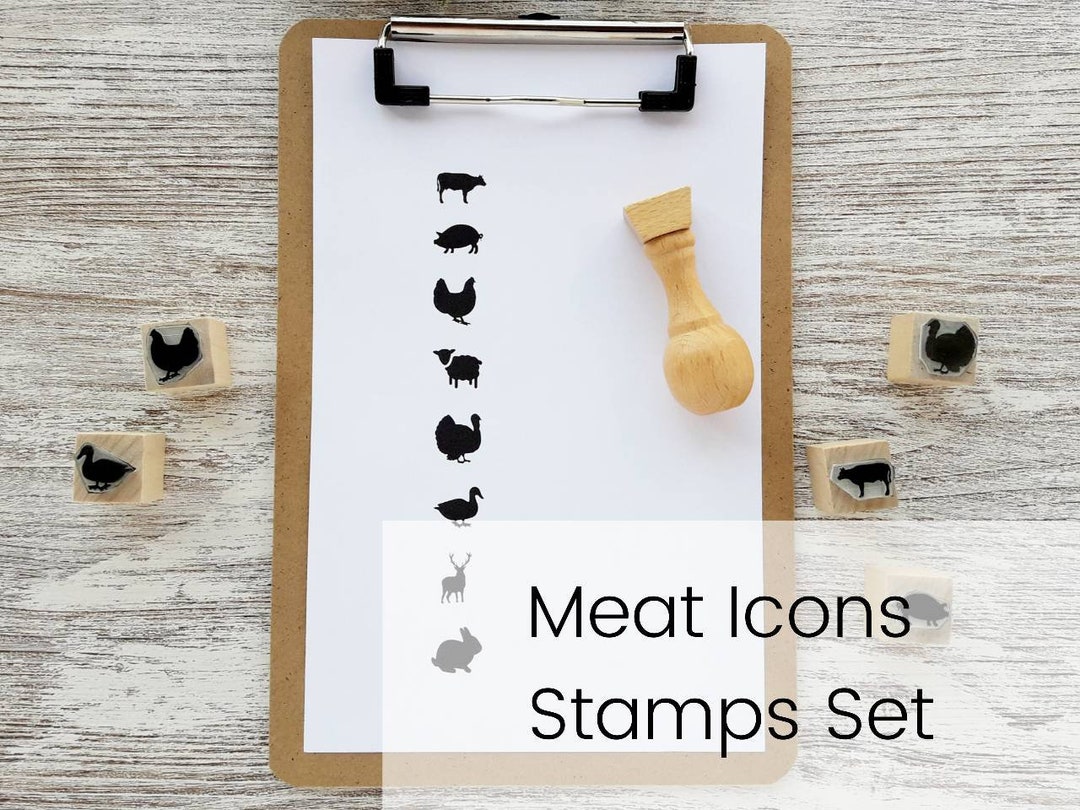 MEAT ICONS STAMPS Meal Choice Stamps Meal Options Stamps - Etsy