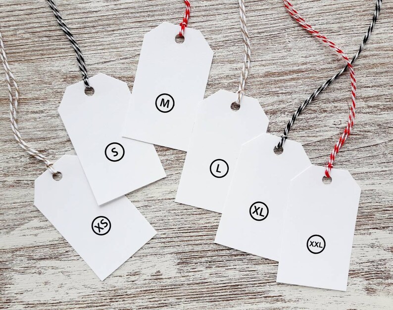 CLOTHING SIZES Label Stamp Set Mini Sizing Stamps Handmade - Etsy