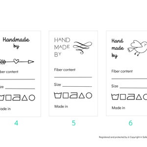 BABY CLOTHING Sizes Stamp for Garment Label DIY, Care Washing ...