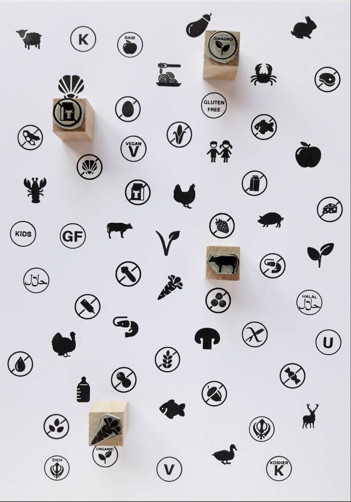 MEAT ICONS STAMPS Meal Choice Stamps Meal Options Stamps | Etsy