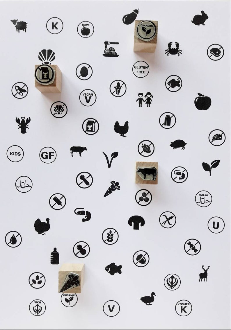 MEAT ICONS STAMPS Meal Choice Stamps Meal Options Stamps - Etsy