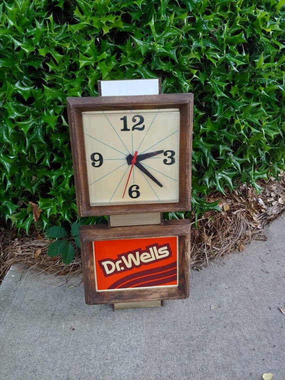 Vintage RARE Dr Wells Soda Advertising Sign Lighted Clock | Etsy