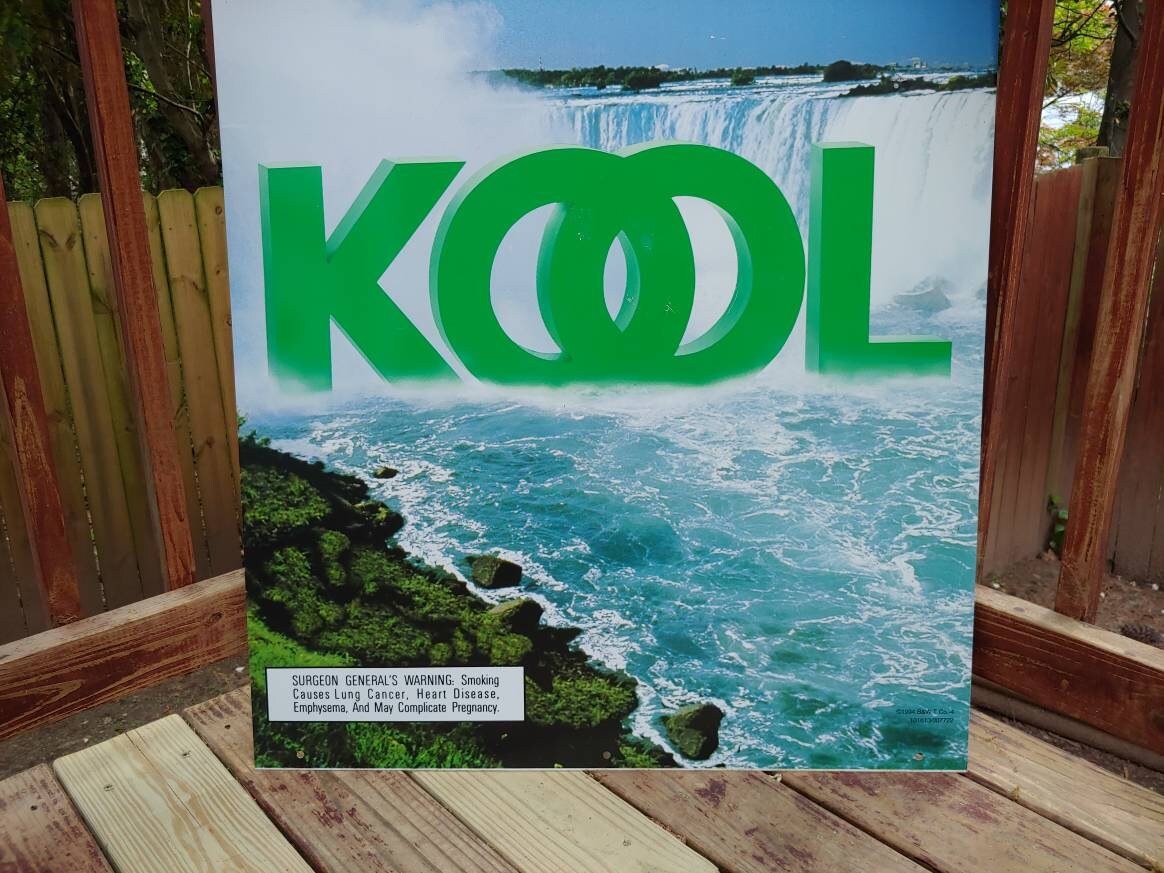 Vintage HUGE Double Sided Kool Cigarette Metal Advertising | Etsy