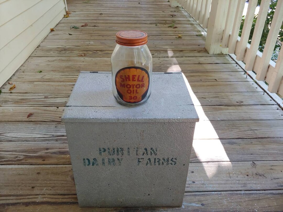 Vintage Shell Motor Oil SAE 30 Glass Jar - Etsy