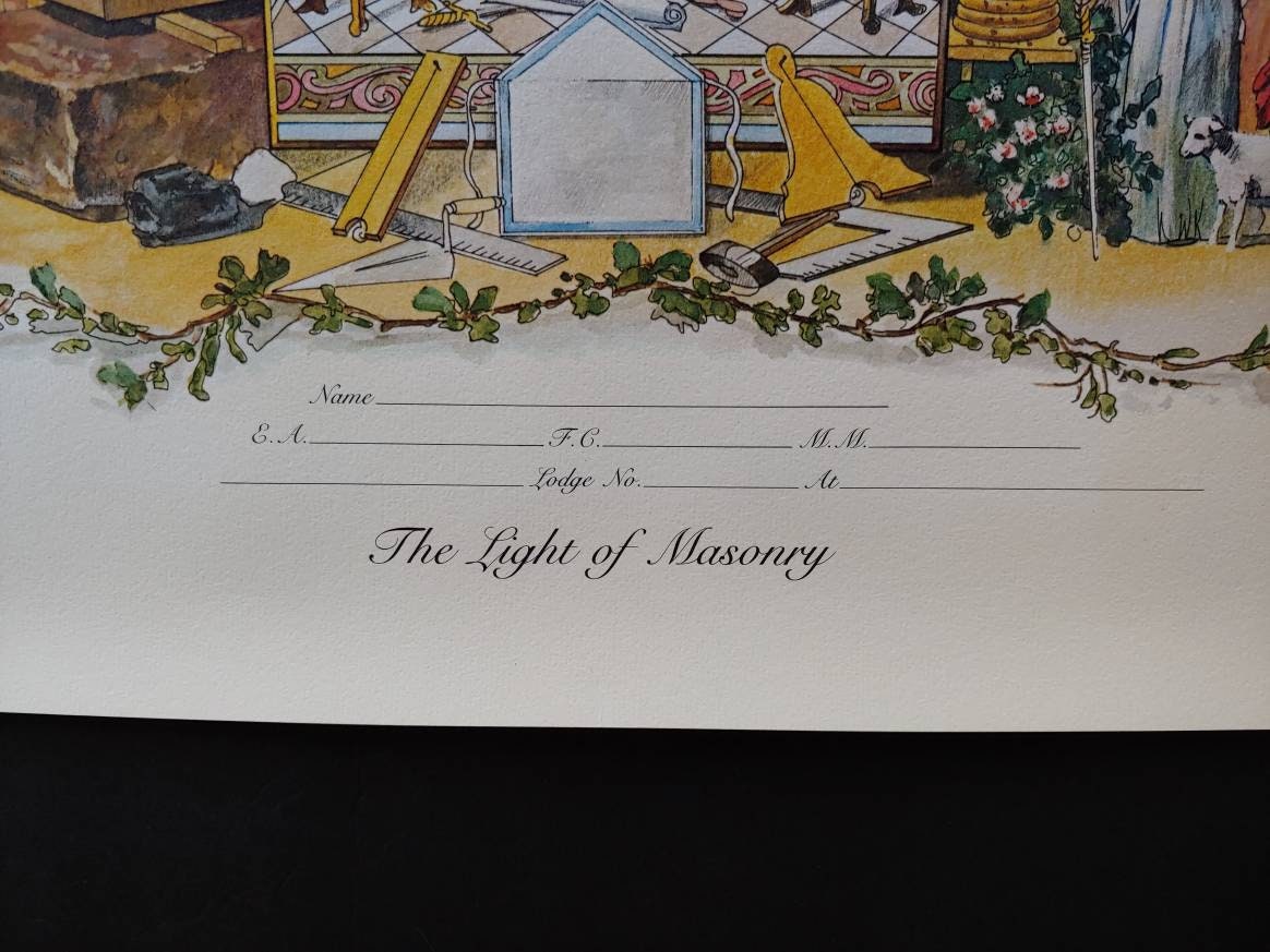 Vintage RARE Free Mason Masonic The Light Of Masonry | Etsy