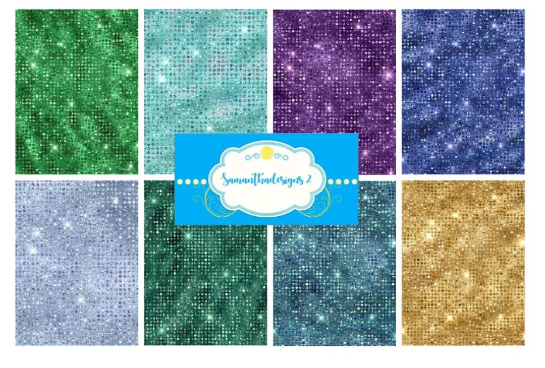 8 Sequined Digital Papers, Seamless Commercial Use Instant Download ...