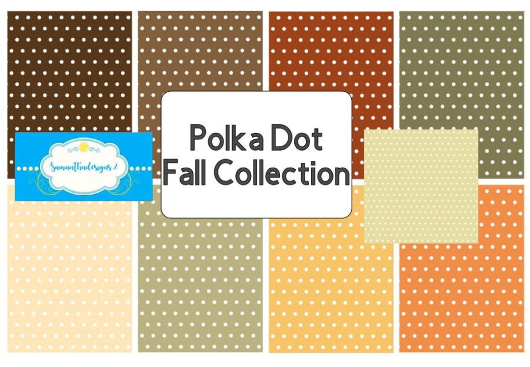 9 Fall Polka Dot Digital Papers, Seamless Commercial Use Instant ...
