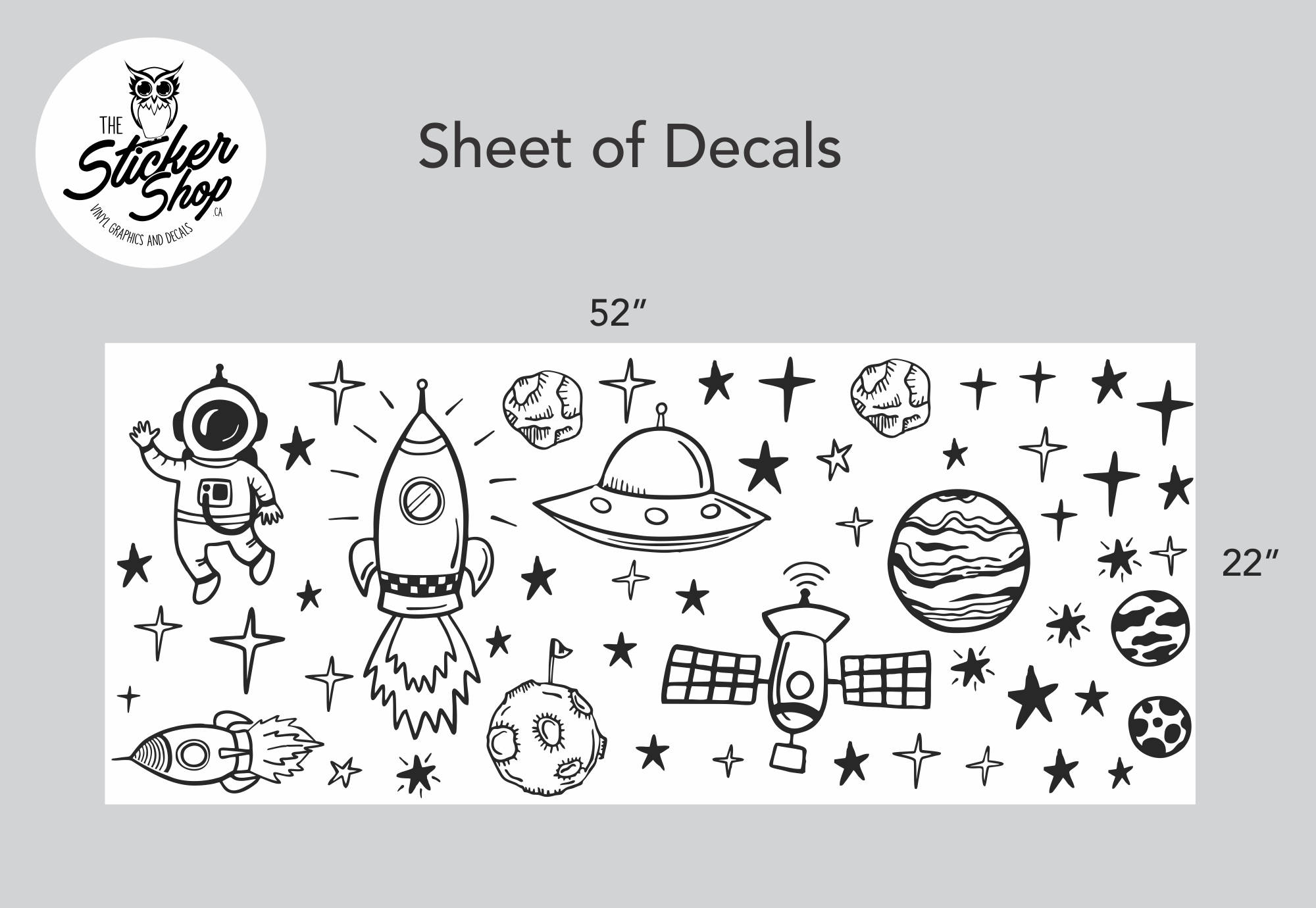 Space Theme Decals Kids Room / Nursery Decals | Etsy