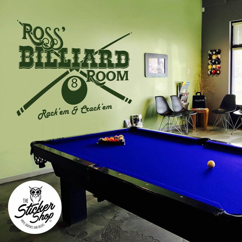 Billiard Room Wall Decal Custom Name Etsy