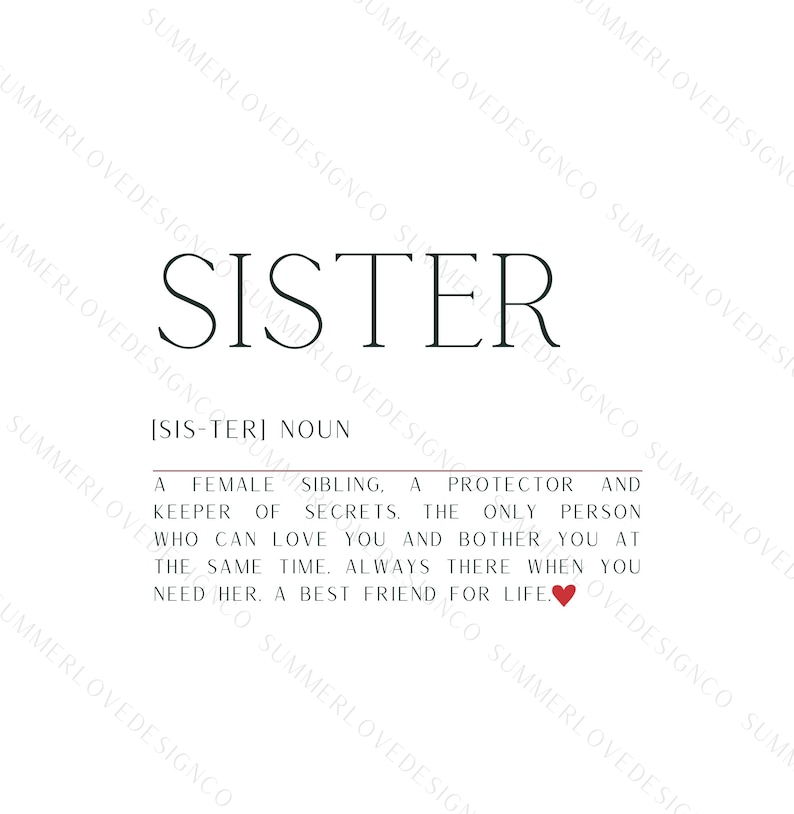 Sister Noun, Definition, Siblings, Loving, Funny, SVG - Etsy