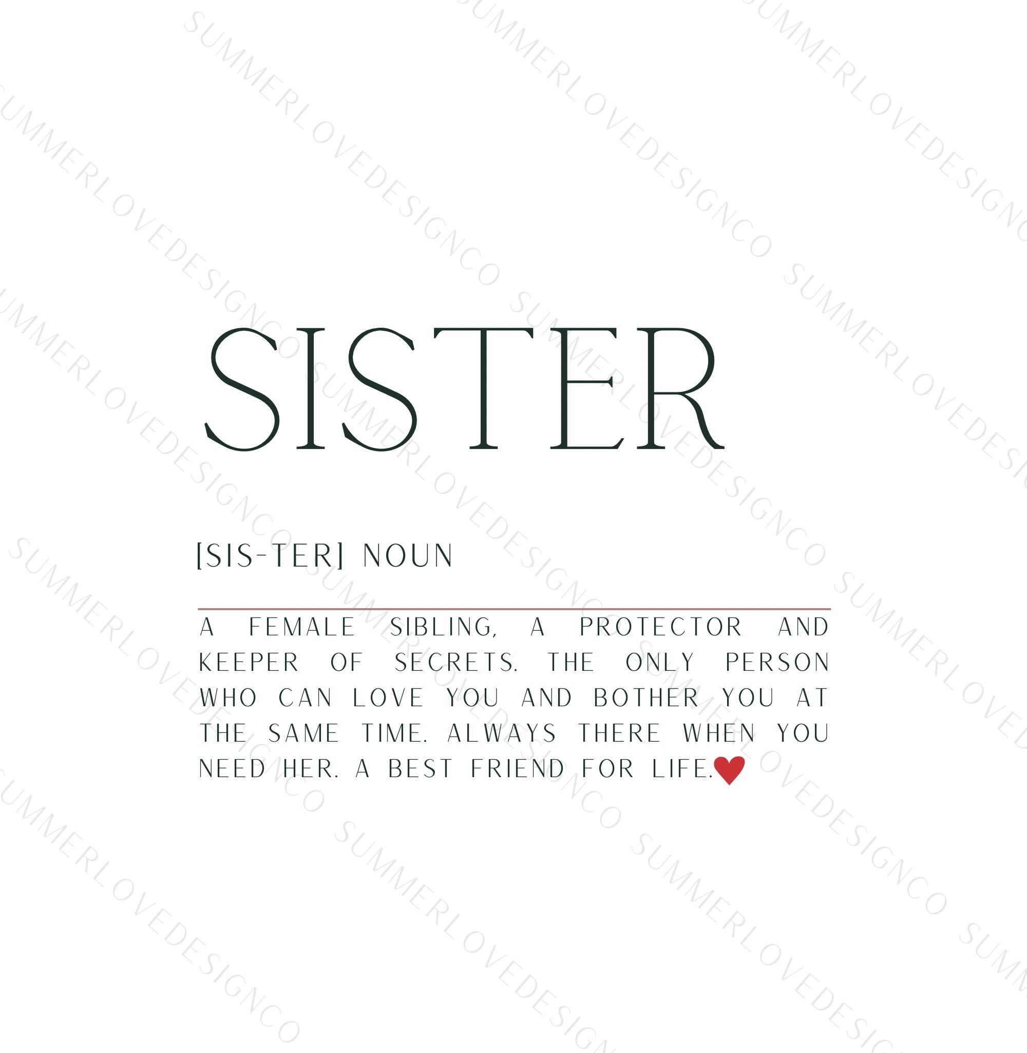 Sister Noun, Definition, Siblings, Loving, Funny, SVG - Etsy