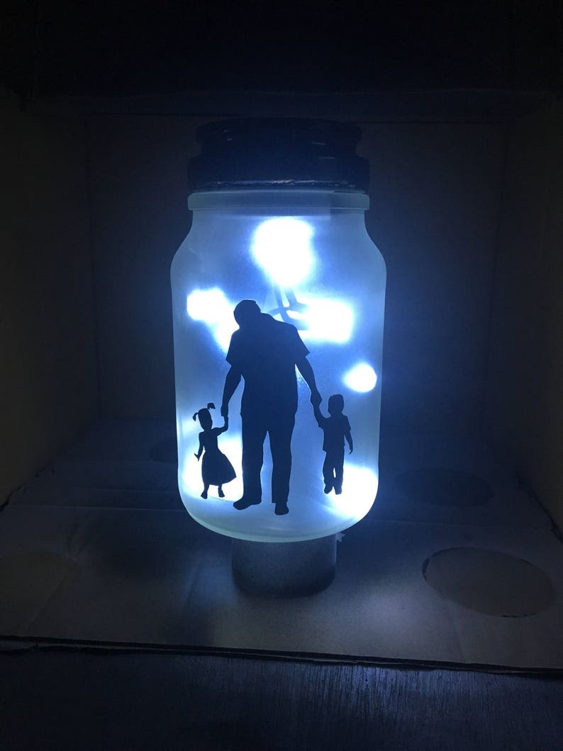 LED Battery Powered Father's Day Jar Light Upcycled Glass - Etsy UK