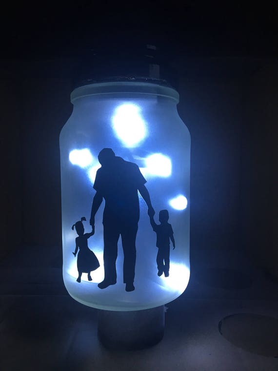 LED Battery Powered Father's Day Jar Light Upcycled Glass - Etsy UK