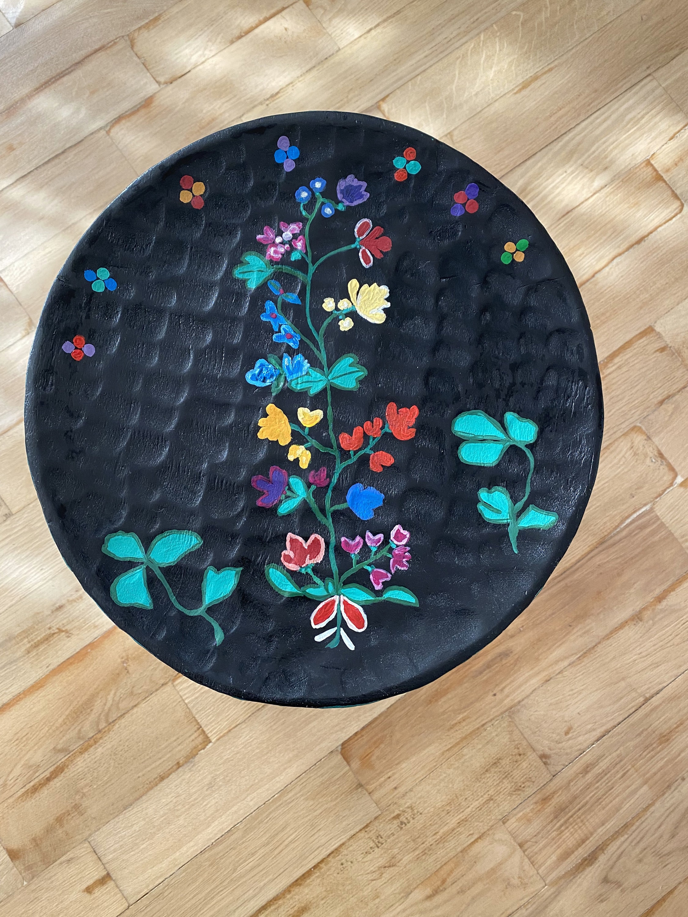 Traditional Artwork, Unique Set of Table With Two Chair, Hand Painted ...