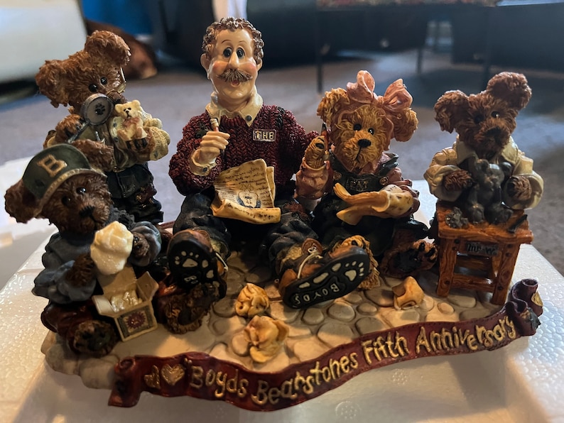 Fifth 5th Anniversary Figurine Boyds Bears Bearstones Limited Edition ...