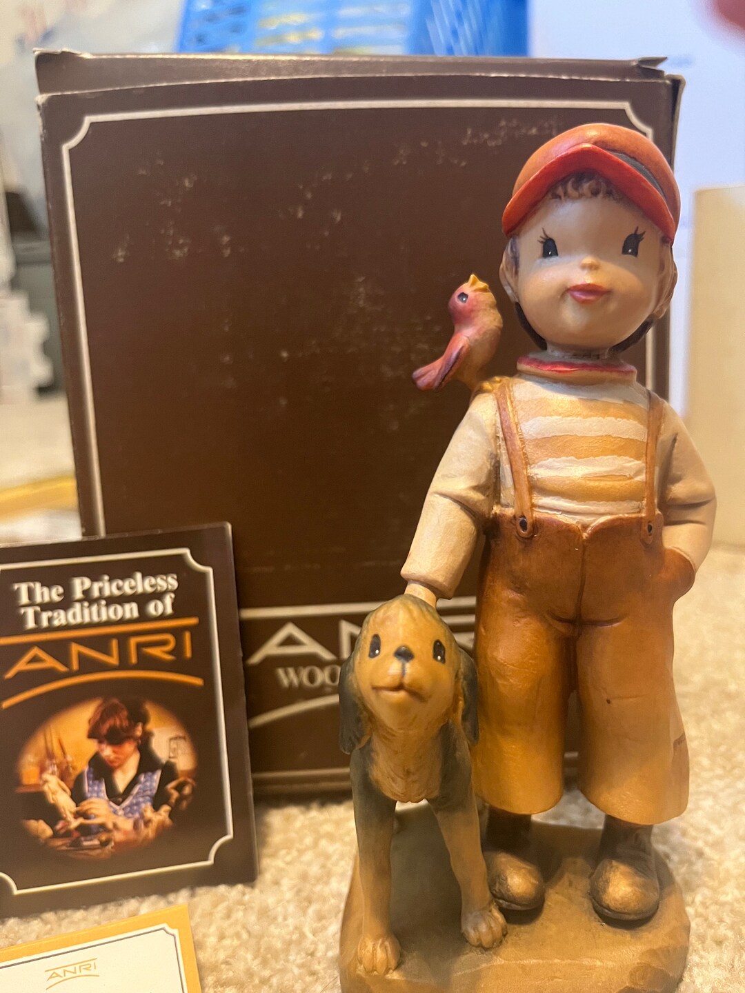 Vintage Anri Ferrandiz Boy With Dog and Bird Figurine - Etsy