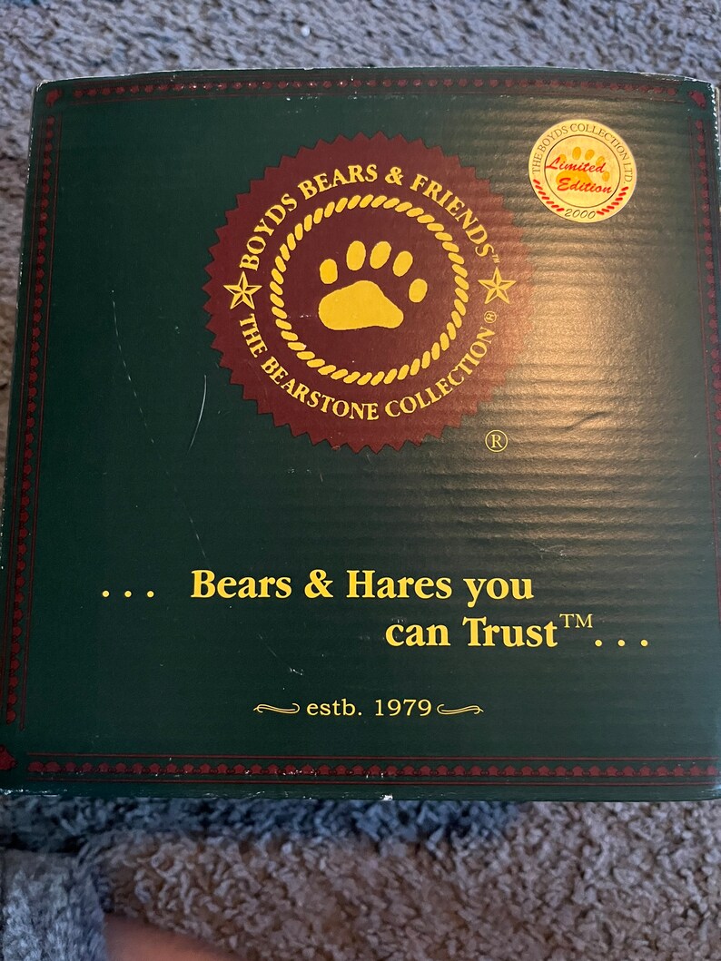 Fifth 5th Anniversary Figurine Boyds Bears Bearstones Limited Edition ...