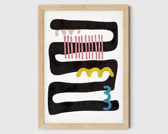 Contemporary Art Print, Printable Wall Art, Digital Print, Mid Century ...