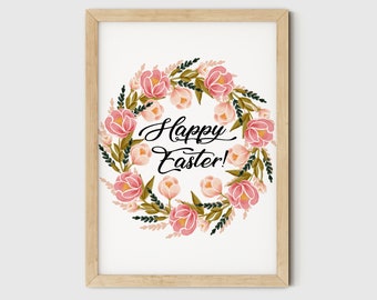 Happy Easter Sign Easter Decor Printable Digital Download | Etsy