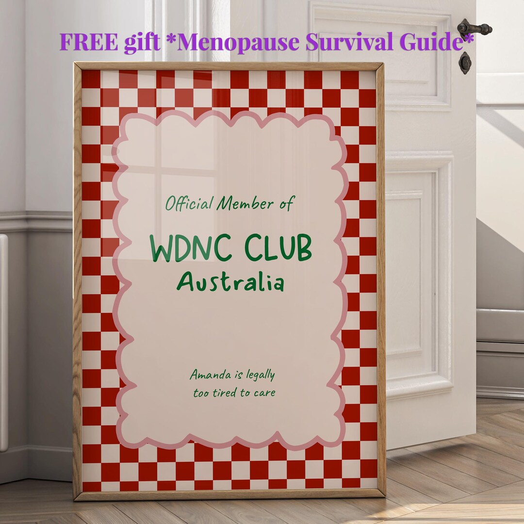 Personalized WDNC Club Print Menopause Wall Art Digital Download Custom ...