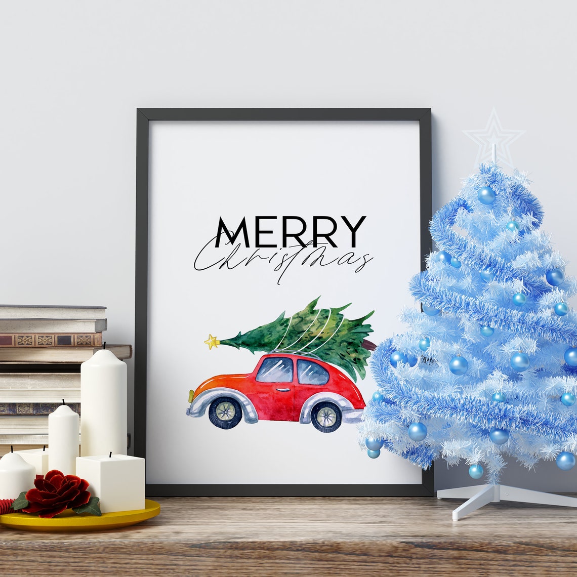 Merry Christmas Printable Sign, Christmas Decor, Holiday Sign Decor ...
