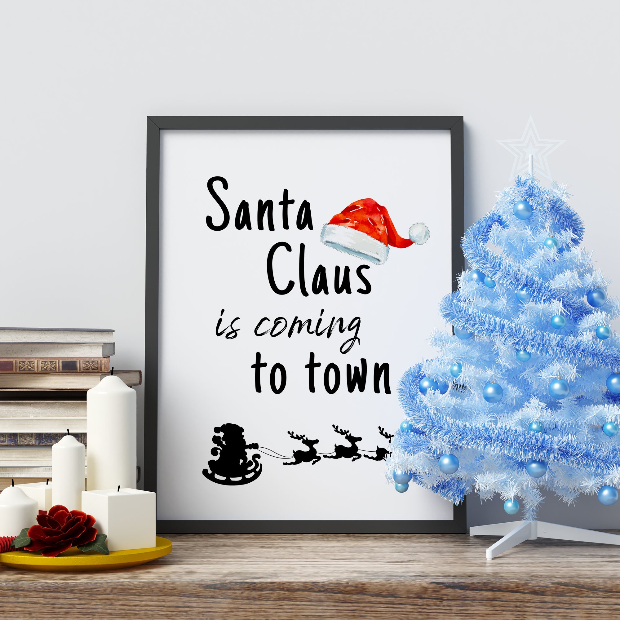 Santa Claus is Coming to Town Sign Christmas Printable | Etsy
