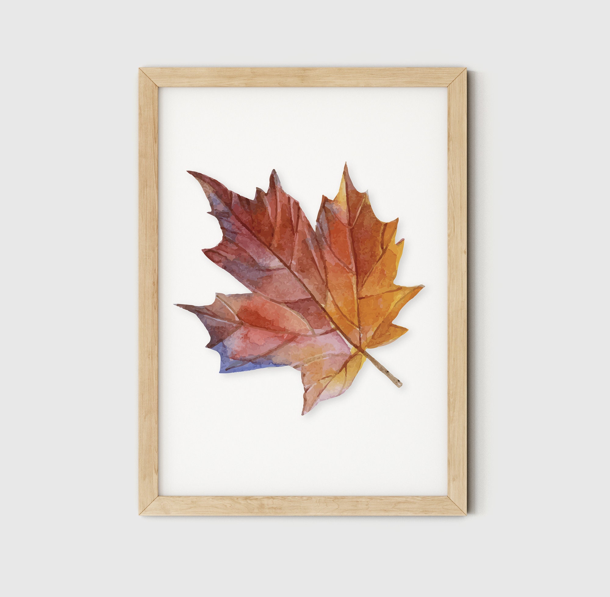 Fall Decor Set of 3 Prints Autumn Leaves Printable Wall Art - Etsy