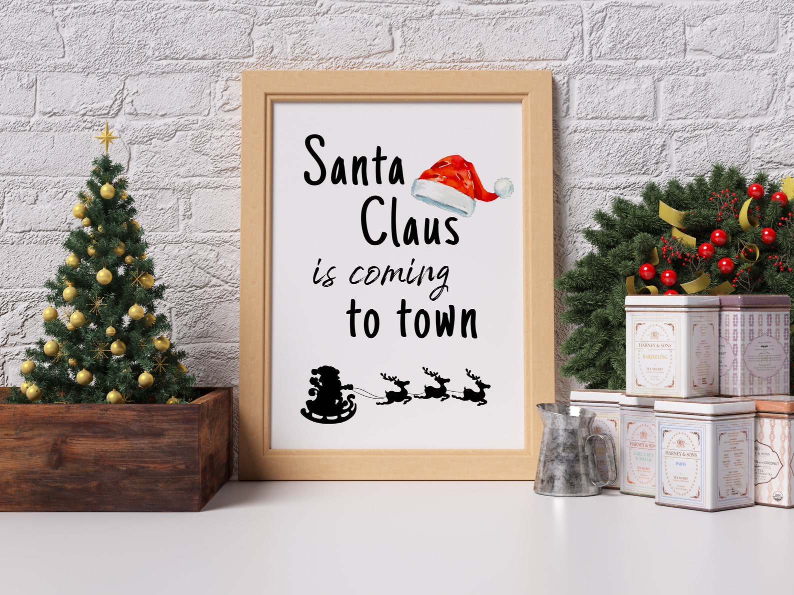 Santa Claus is Coming to Town Sign Christmas Printable | Etsy
