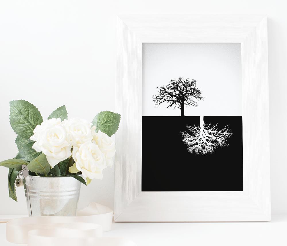 Black and White Wall Art Tree Print Tree Silhouette - Etsy