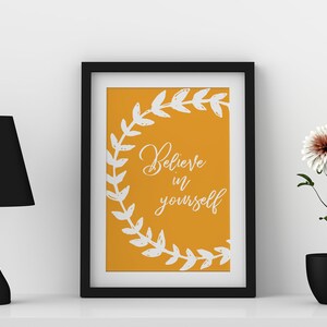 Believe in Yourself Wall Art Printable Typography Poster, Kids Room ...