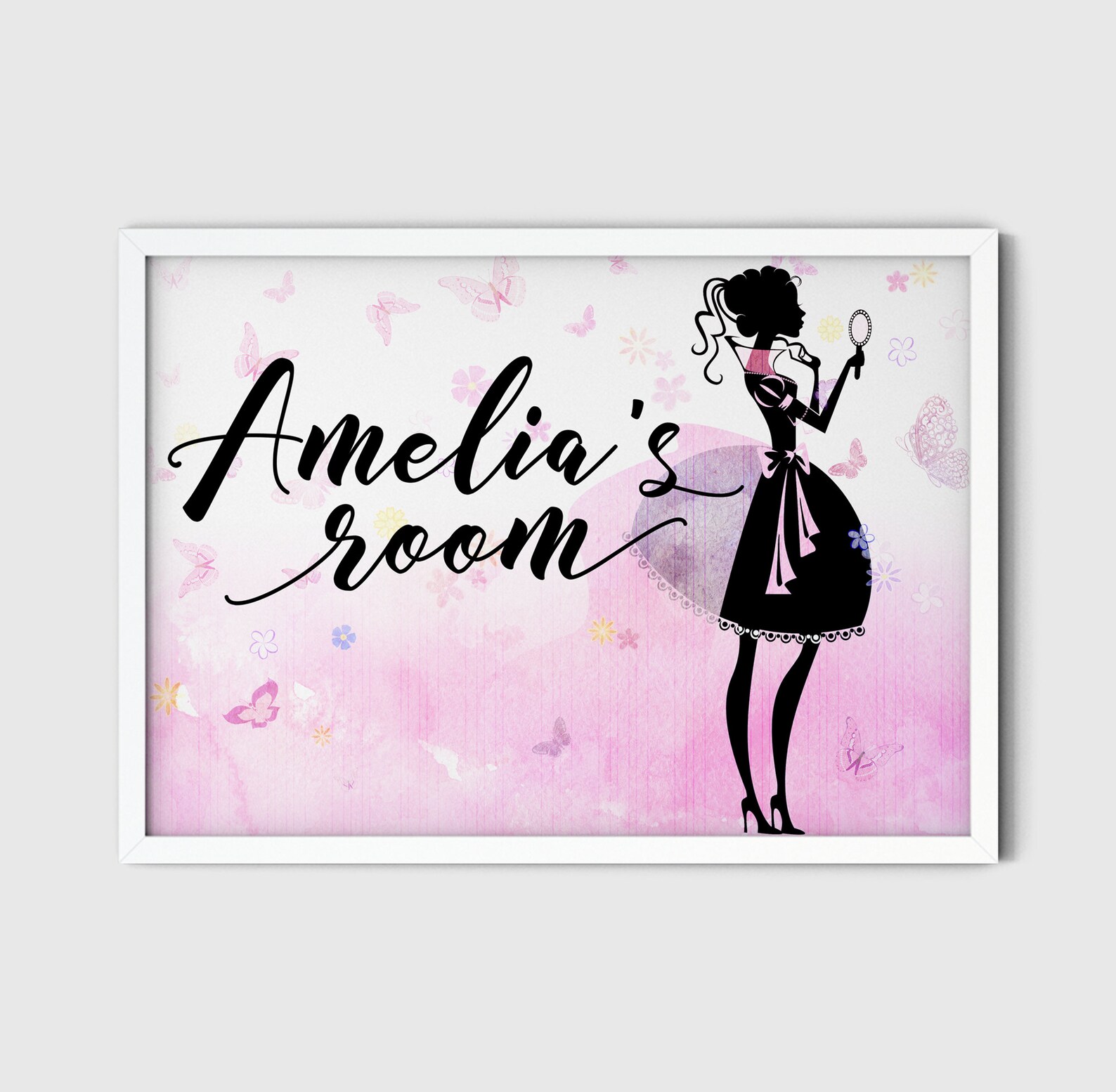 Door Sign for Kids, Personalized Name Bedroom Sign, Girls Room Decor ...