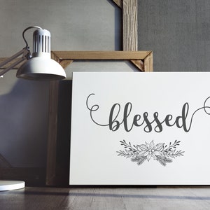 Blessed Sign, Christmas Printable Wall Art, Holiday Decor, Family Sign ...