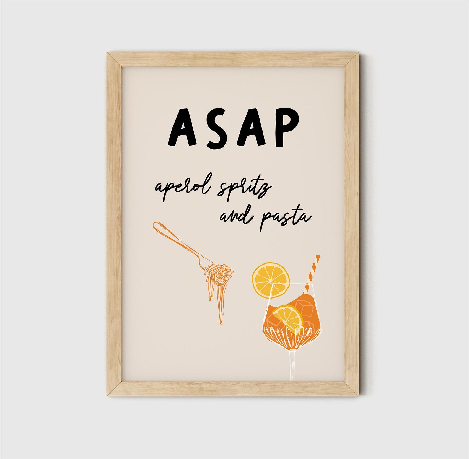 Aperol Spritz Print | Italian Bar Cart Decor | Cocktail Poster | Aperol ...