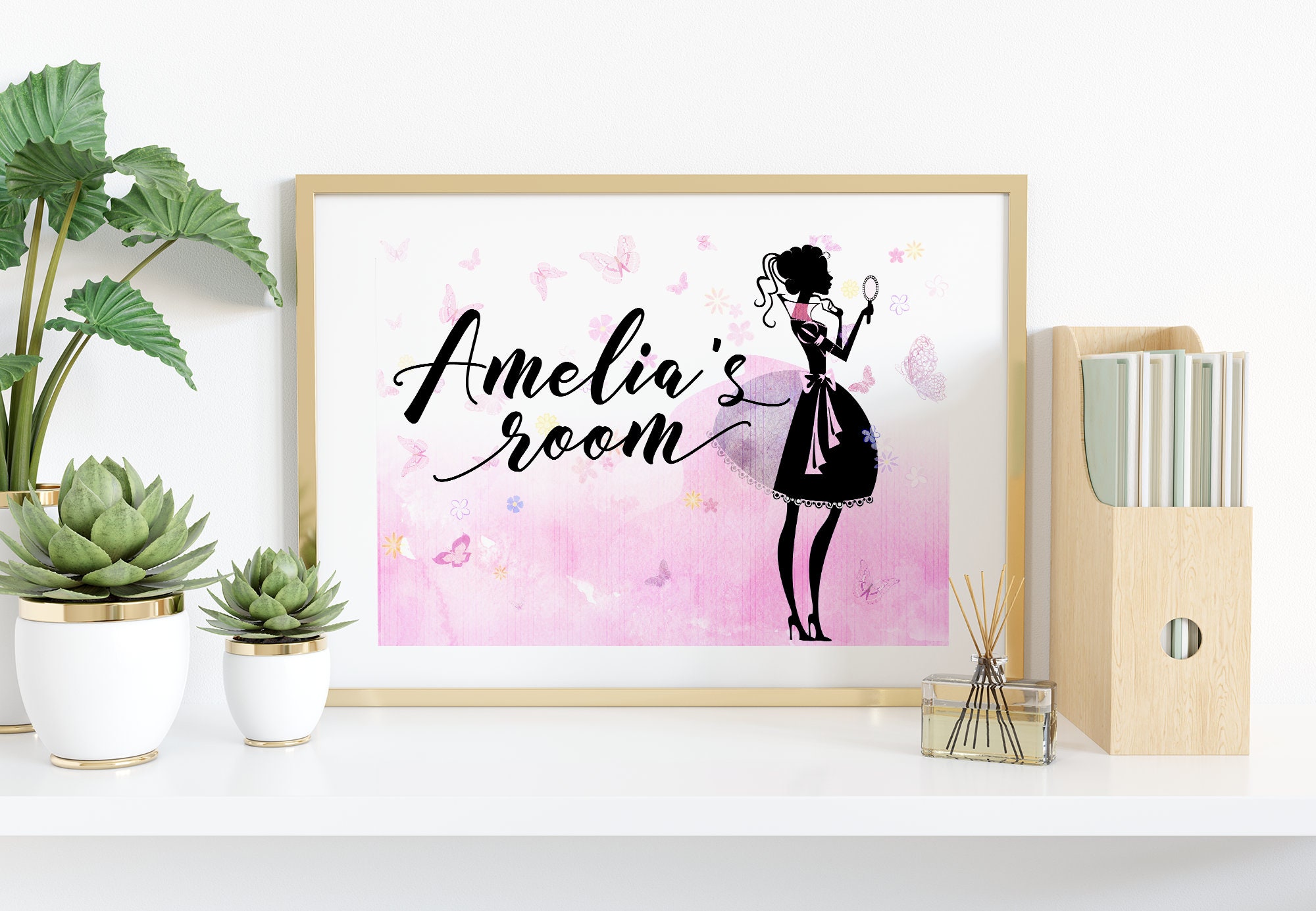 Door Sign for Kids, Personalized Name Bedroom Sign, Girls Room Decor ...