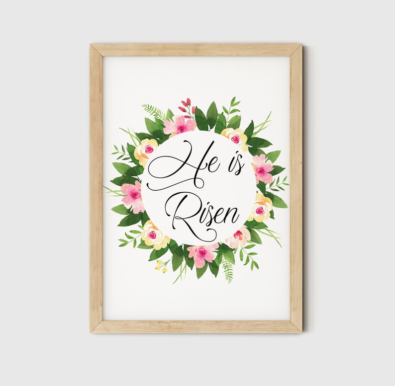He is Risen Sign Easter Print Easter Printable Wall Art | Etsy