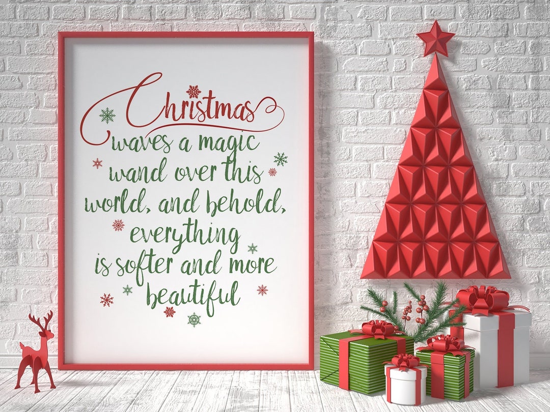 Christmas Decorations, Holiday Typography, Red and Green Decor ...