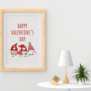 Gnome Valentines Day Card Printable, Valentines Day Gift, Love ...
