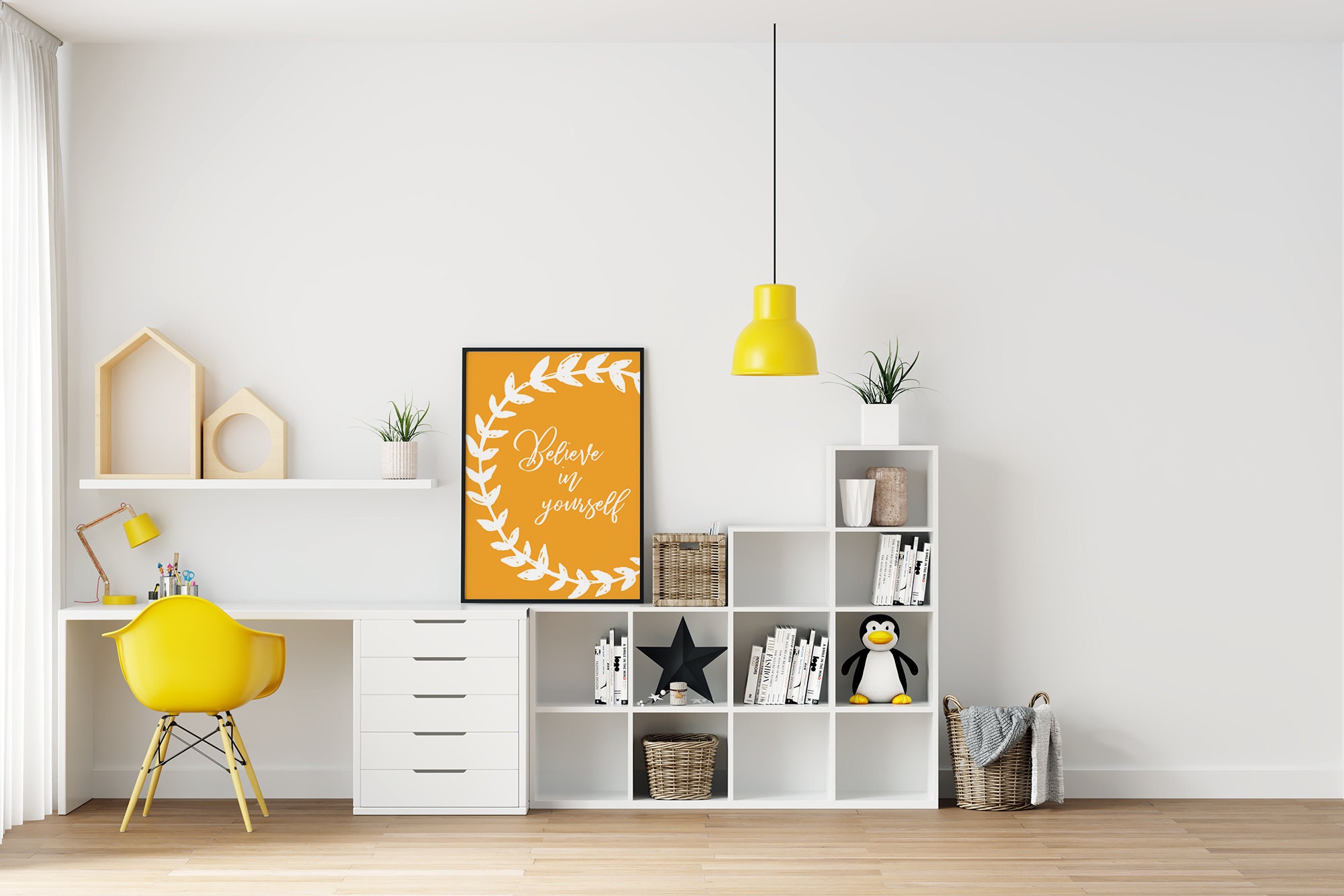 Believe in Yourself Wall Art Printable Typography Poster, Kids Room ...