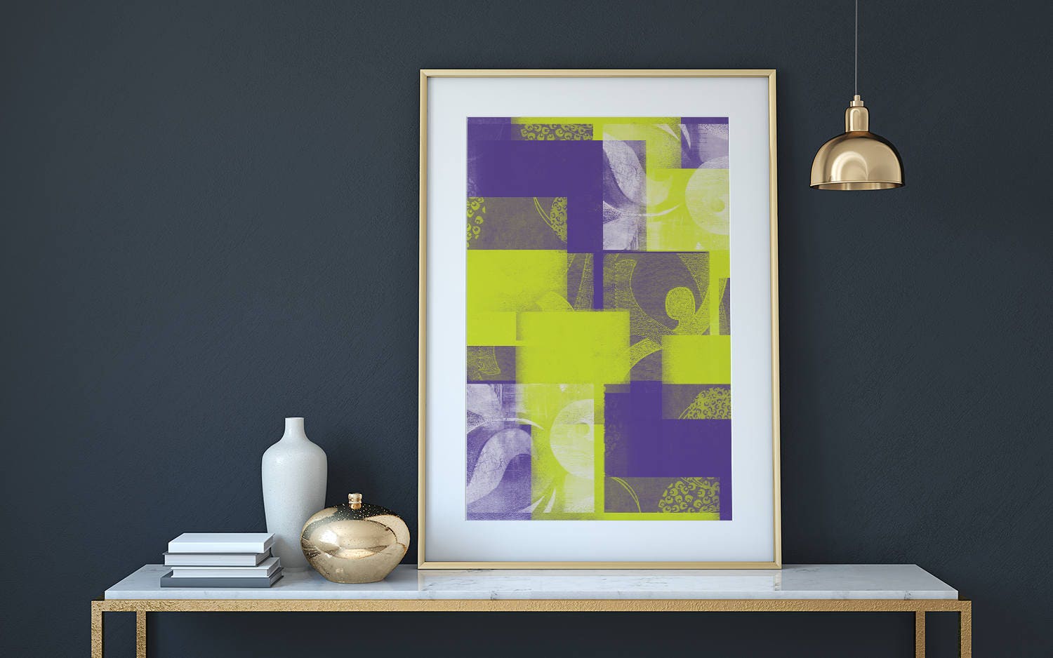 Arte de pared abstracto moderno impresión de arte de mediados - Etsy España