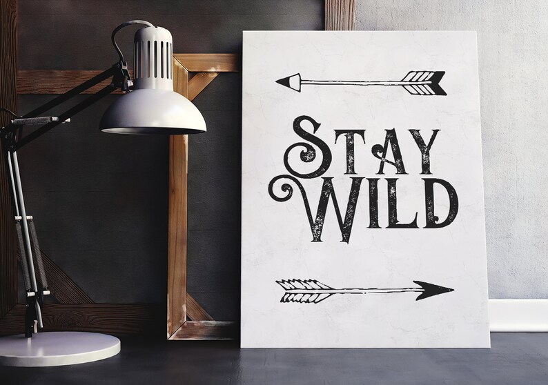 Stay Wild Print Typography Wall Art Instant Download | Etsy