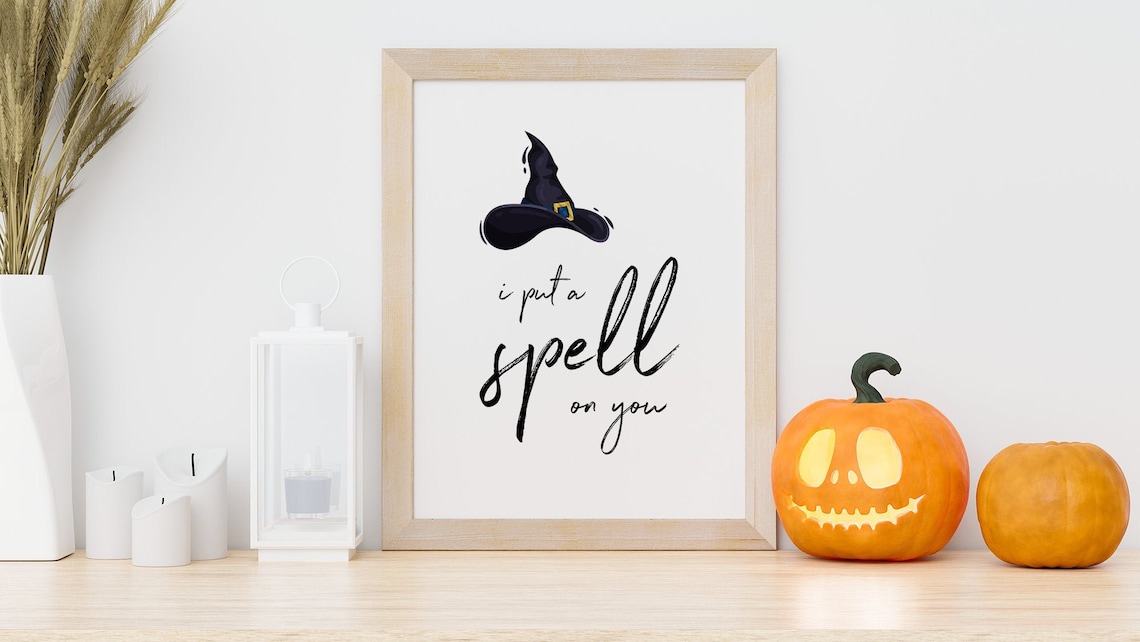 I Put A Spell on You Sign, Halloween Wall Art, Halloween Decor ...