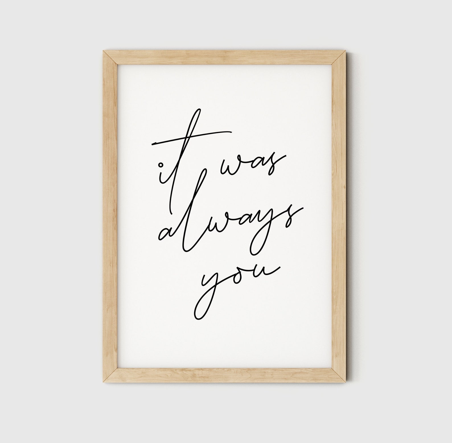It Was Always You Sign, Line Art Print Set of 3, Line Drawing Printable ...