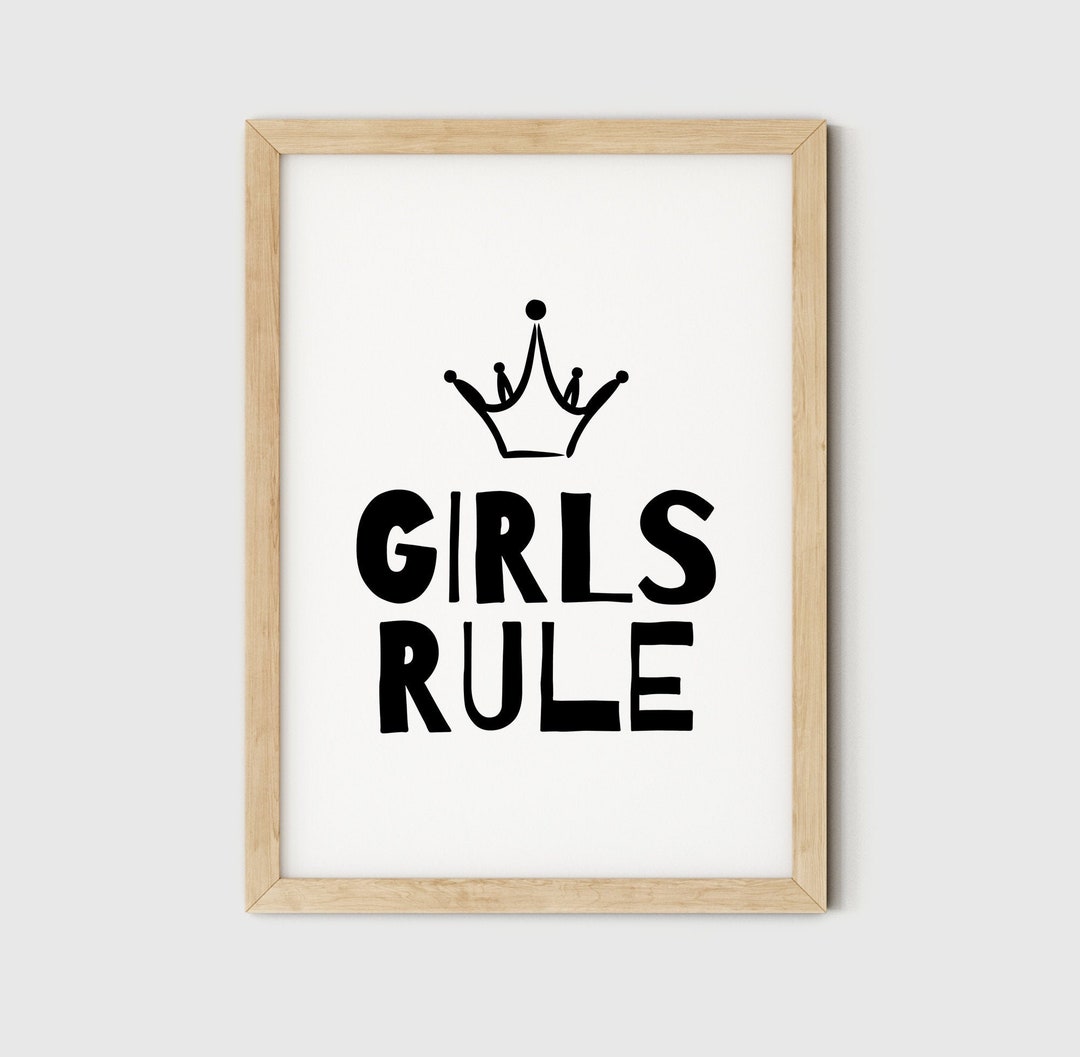 Girls Rule Print, Nursery Decor, Scandinavian Kids, Printable Wall Art ...