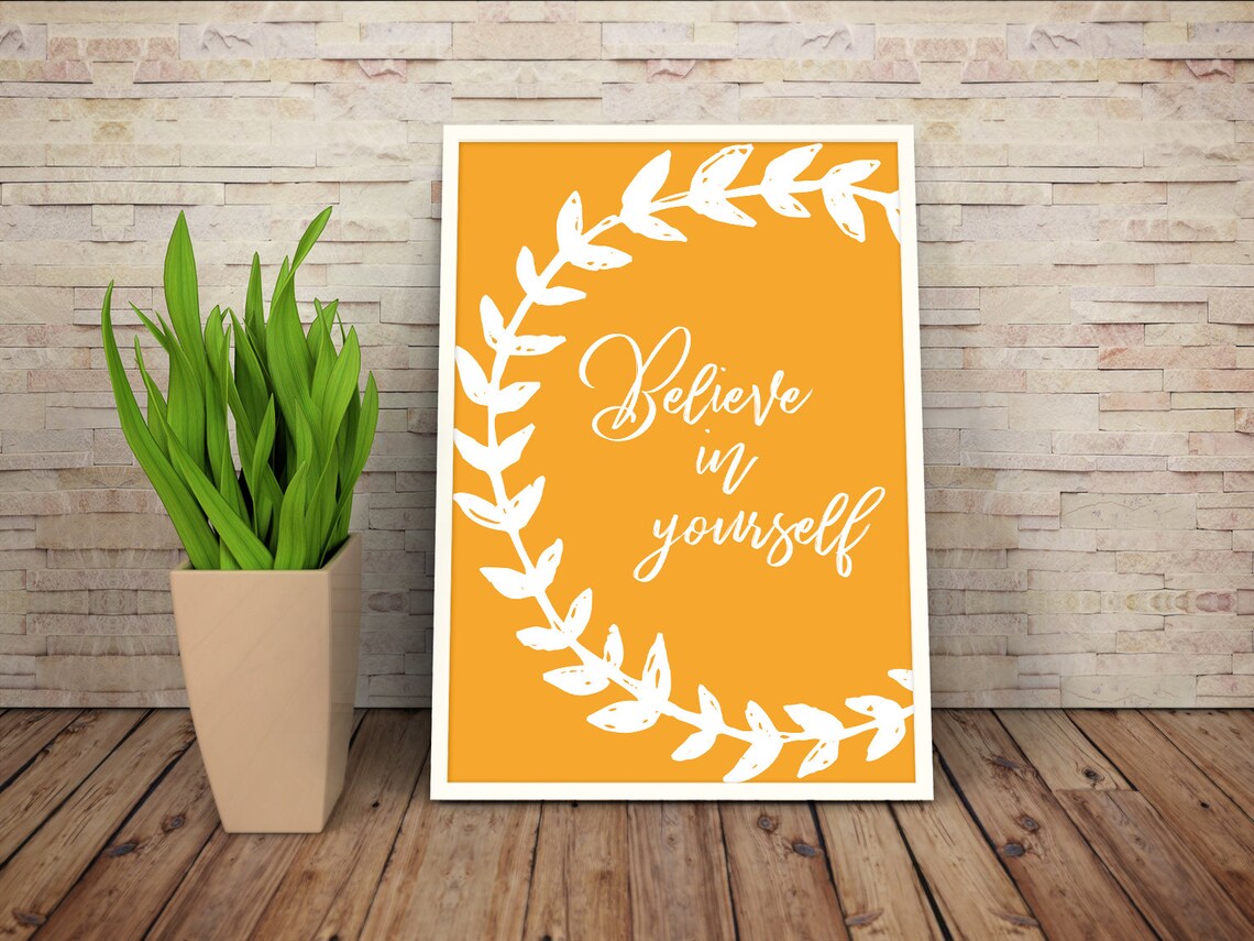 Believe in Yourself Wall Art Printable Typography Poster Kids | Etsy