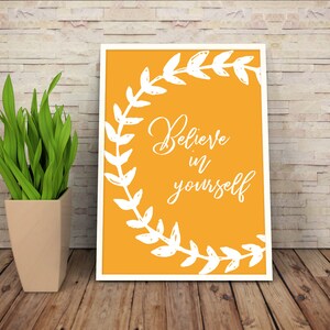Believe in Yourself Wall Art Printable Typography Poster, Kids Room ...