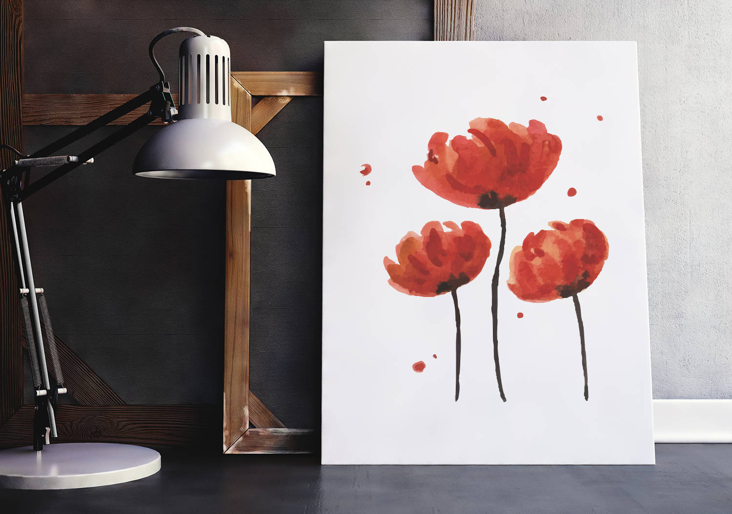 Set of 3 Prints Watercolor Flower Print Red Flowers Art - Etsy
