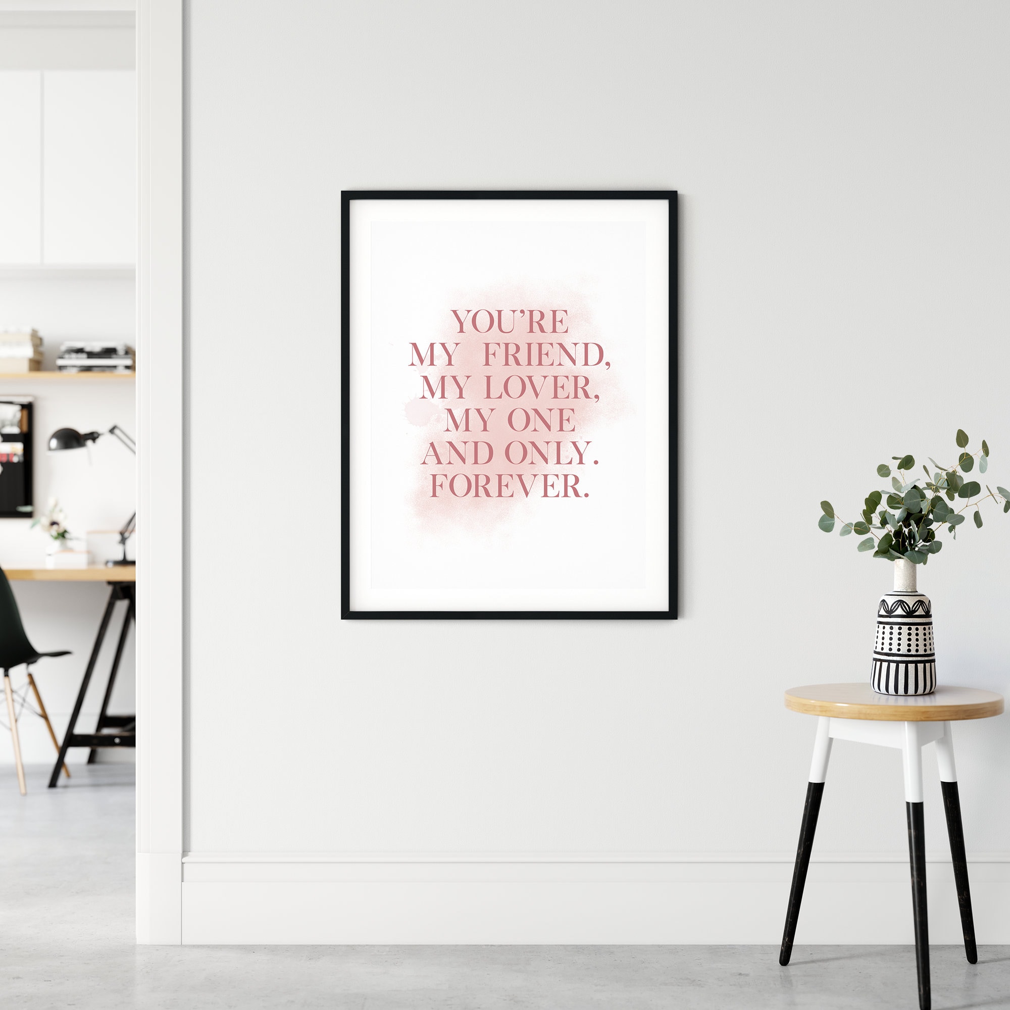 Love Quote Wall Art Valentines Day Downloadable Prints Pink - Etsy