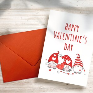 Gnome Valentines Day Card Printable, Valentines Day Gift, Love ...