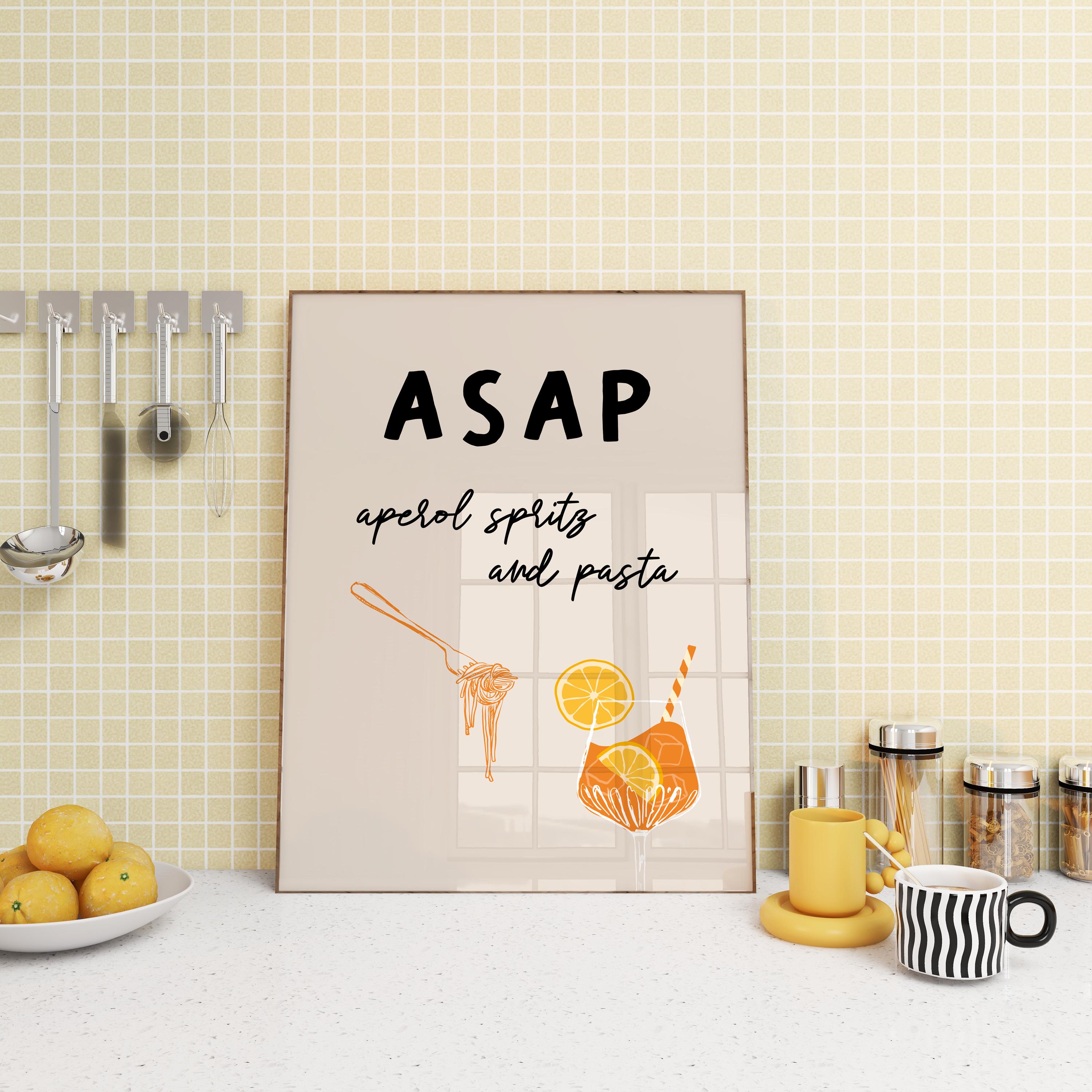 Aperol Spritz Print | Italian Bar Cart Decor | Cocktail Poster | Aperol ...