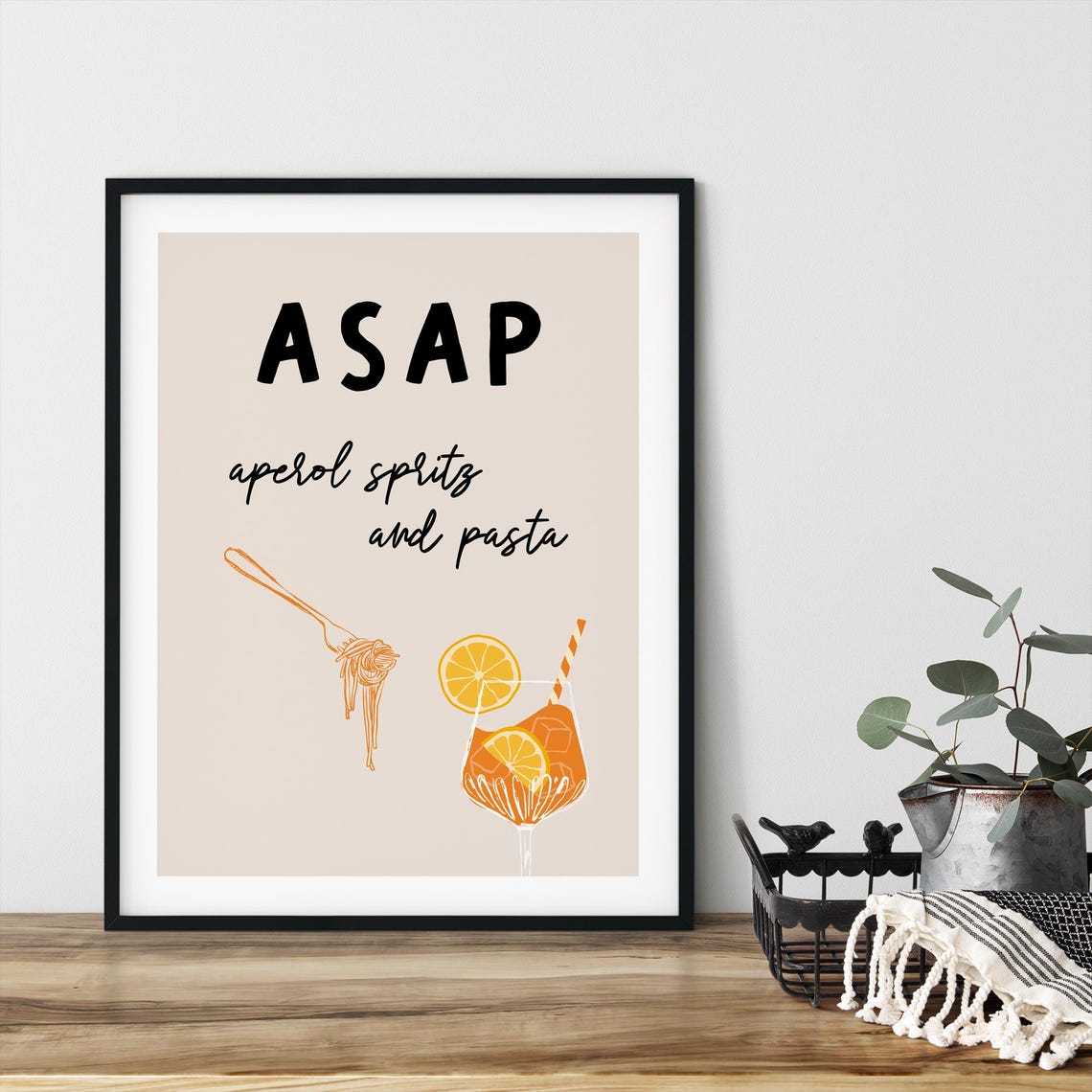 Aperol Spritz Print | Italian Bar Cart Decor | Cocktail Poster | Aperol ...